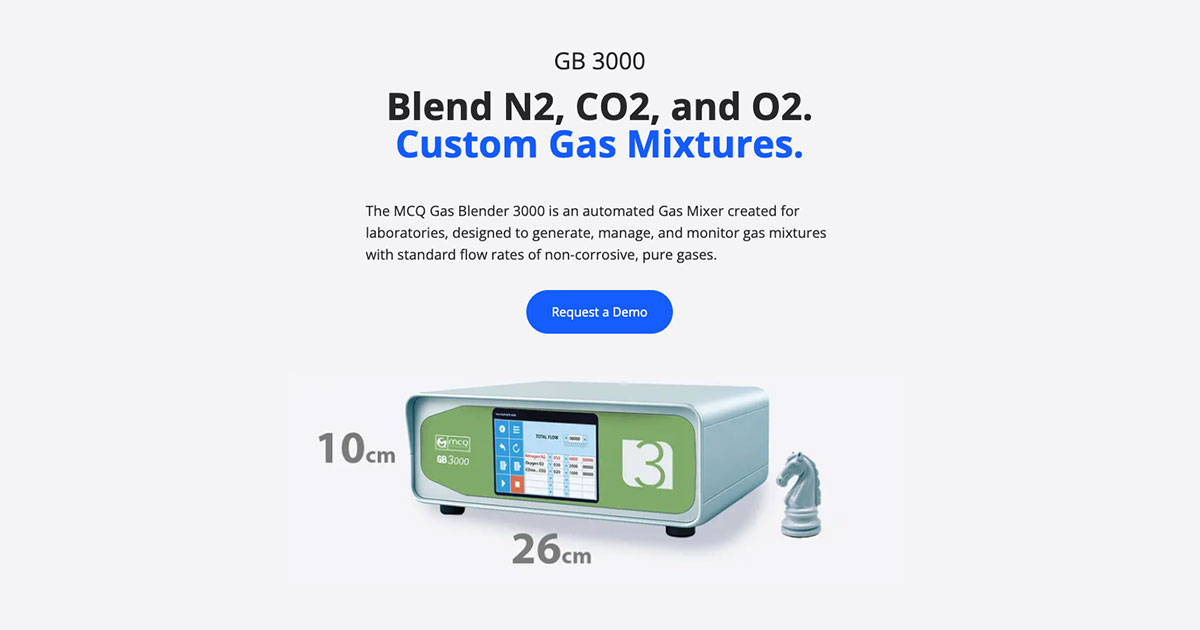 GB 3000 Gas Mixer for CO2, Oxygen, Nitrogen and more | MCQ Instruments